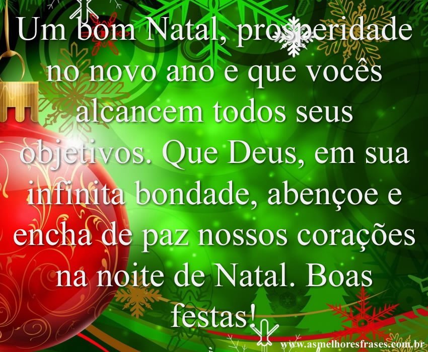 Um bom Natal, prosperidade no novo ano
